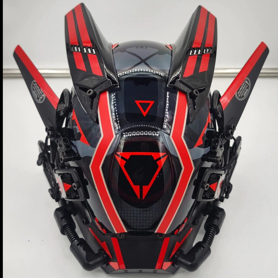 Red Cyberpunk Helmet | CYBER TECHWEAR®