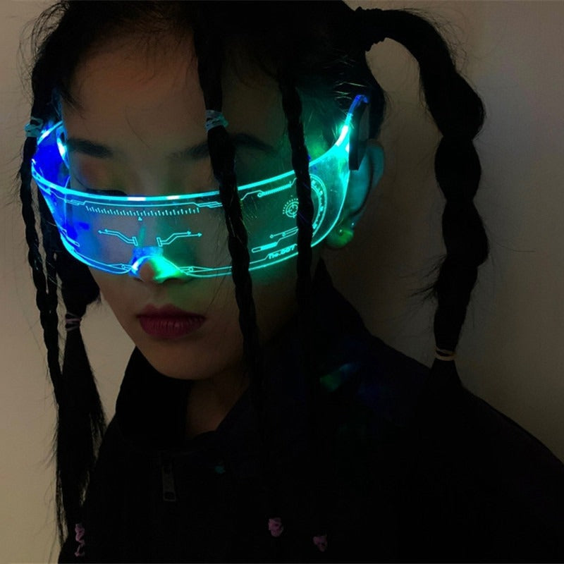 Cyberpunk Techwear LED Glasses | CYBER TECHWEAR®