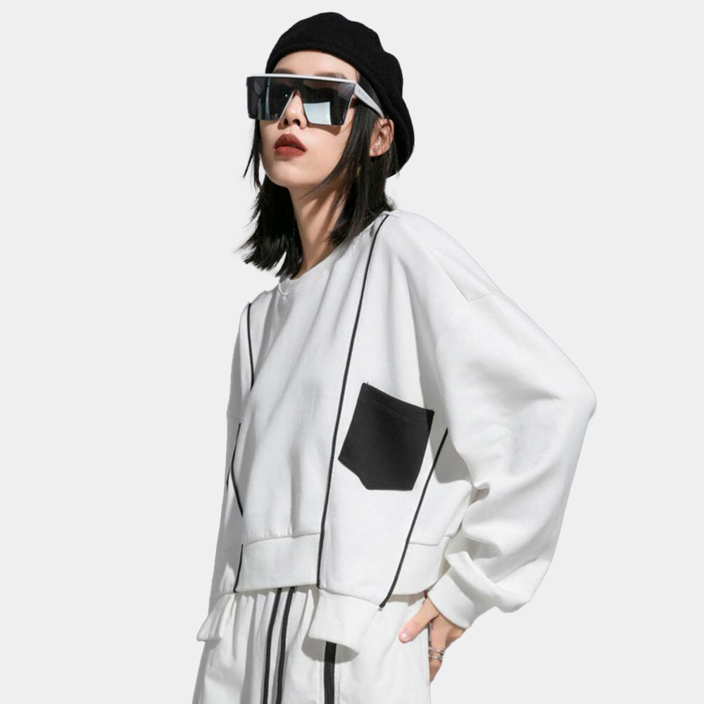 Techwear White Sweatshirt | CYBER TECHWEAR®