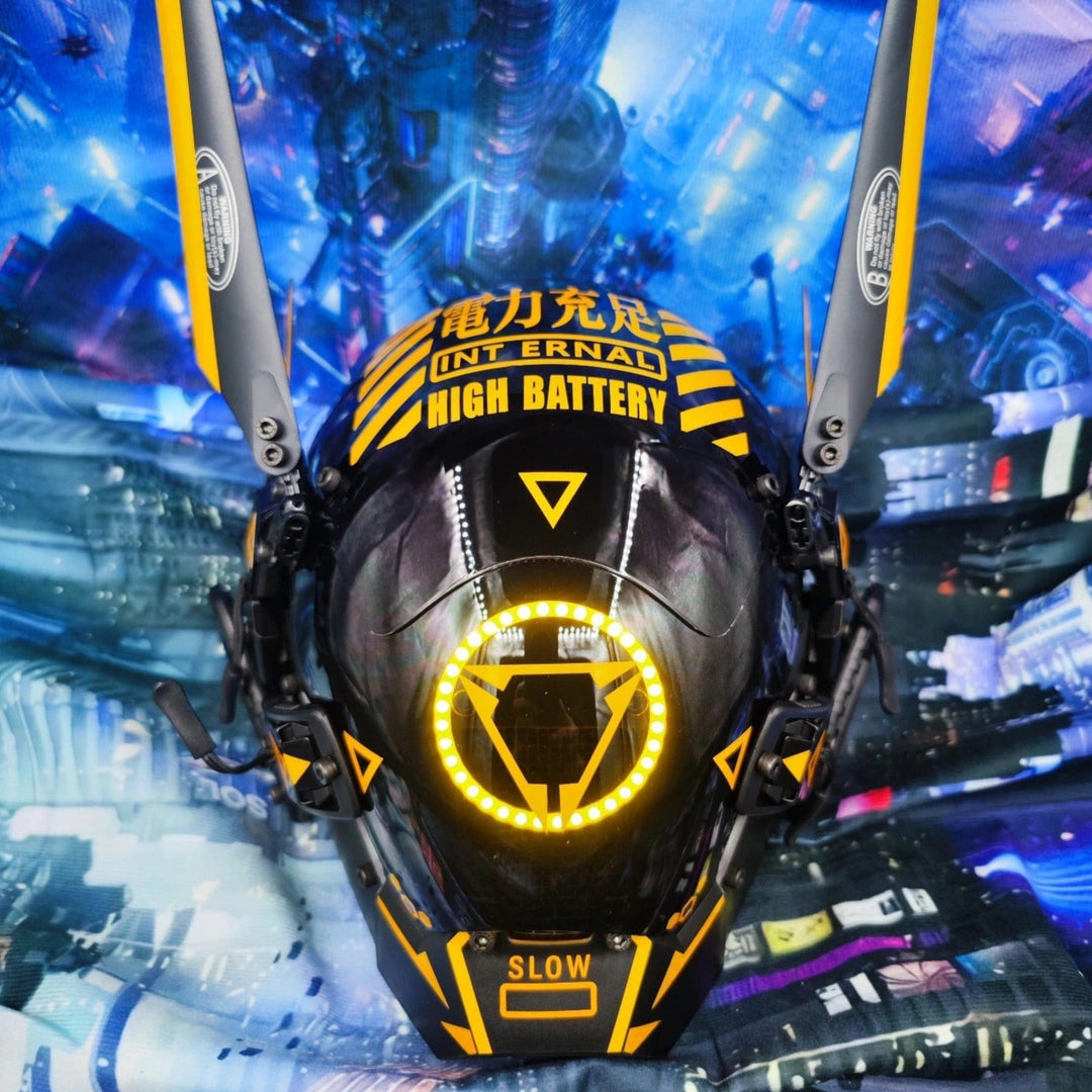 Yellow Cyberpunk Helmet | CYBER TECHWEAR®